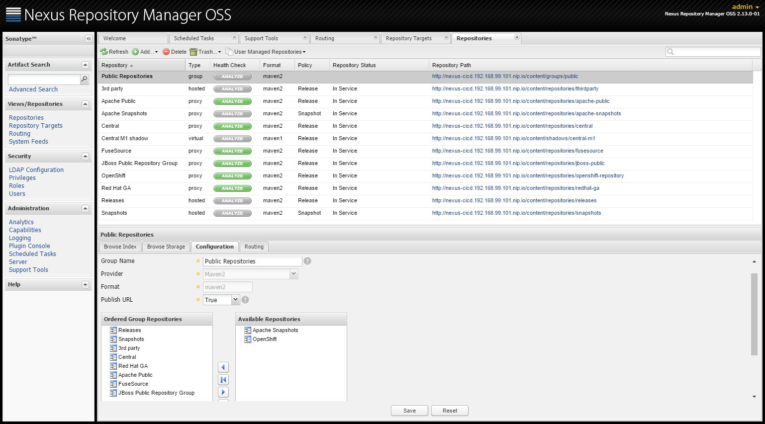 Nexus Public Repository Middleware Solutions